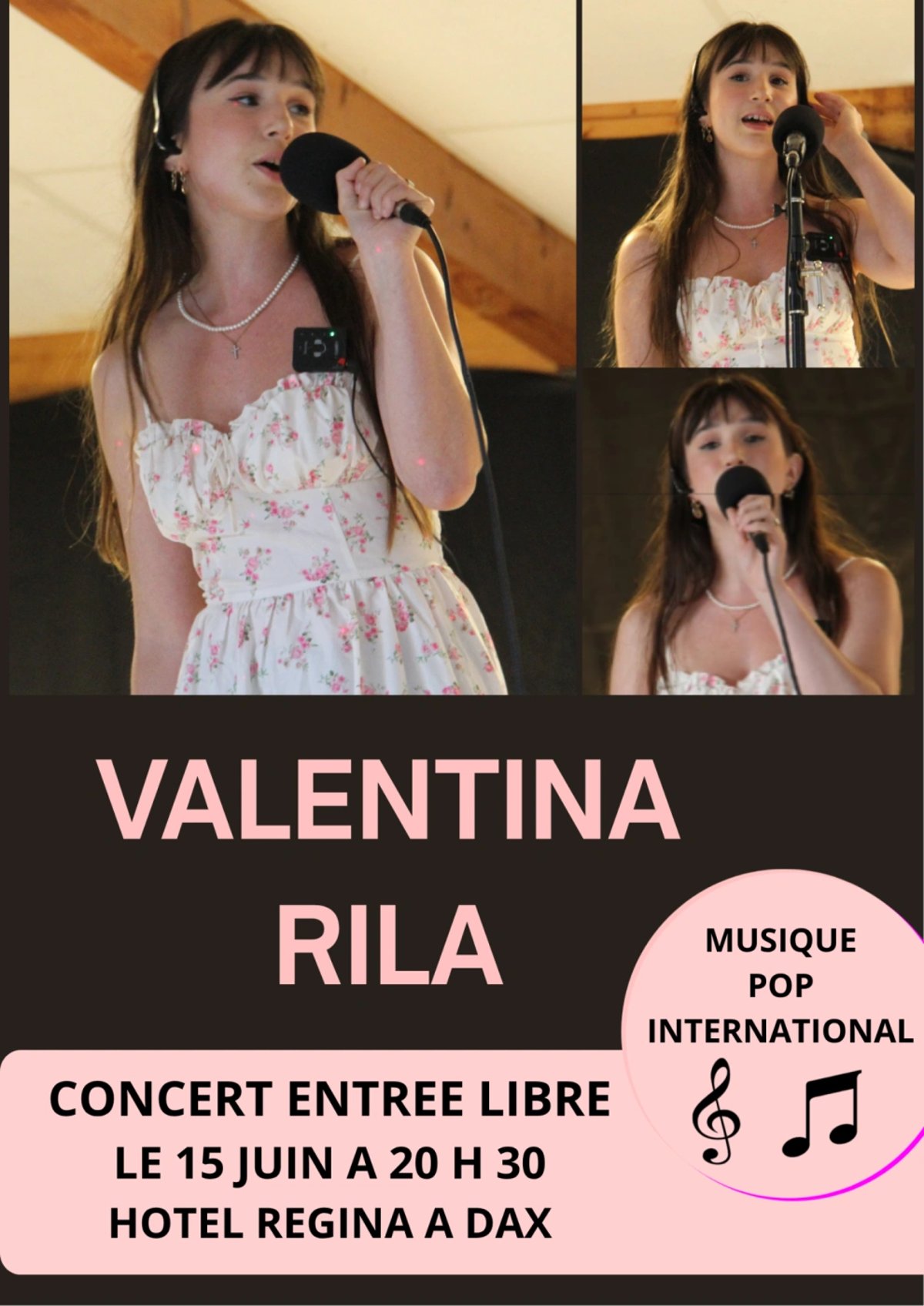 Concert pop de Valentina Rila à Dax — 15 juin 2026
